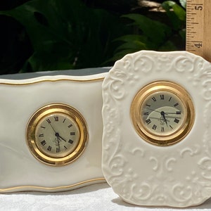 Lenox Pair of Small Desk Clocks / Miniature Clocks - Etsy