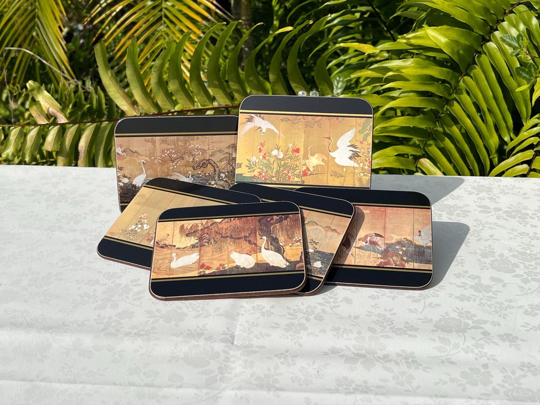 Vintage Jason Coasters Oriental Screens Set of Six in Box Circa 1980s ...