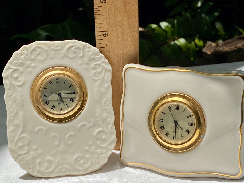 Lenox Pair of Small Desk Clocks / Miniature Clocks - Etsy