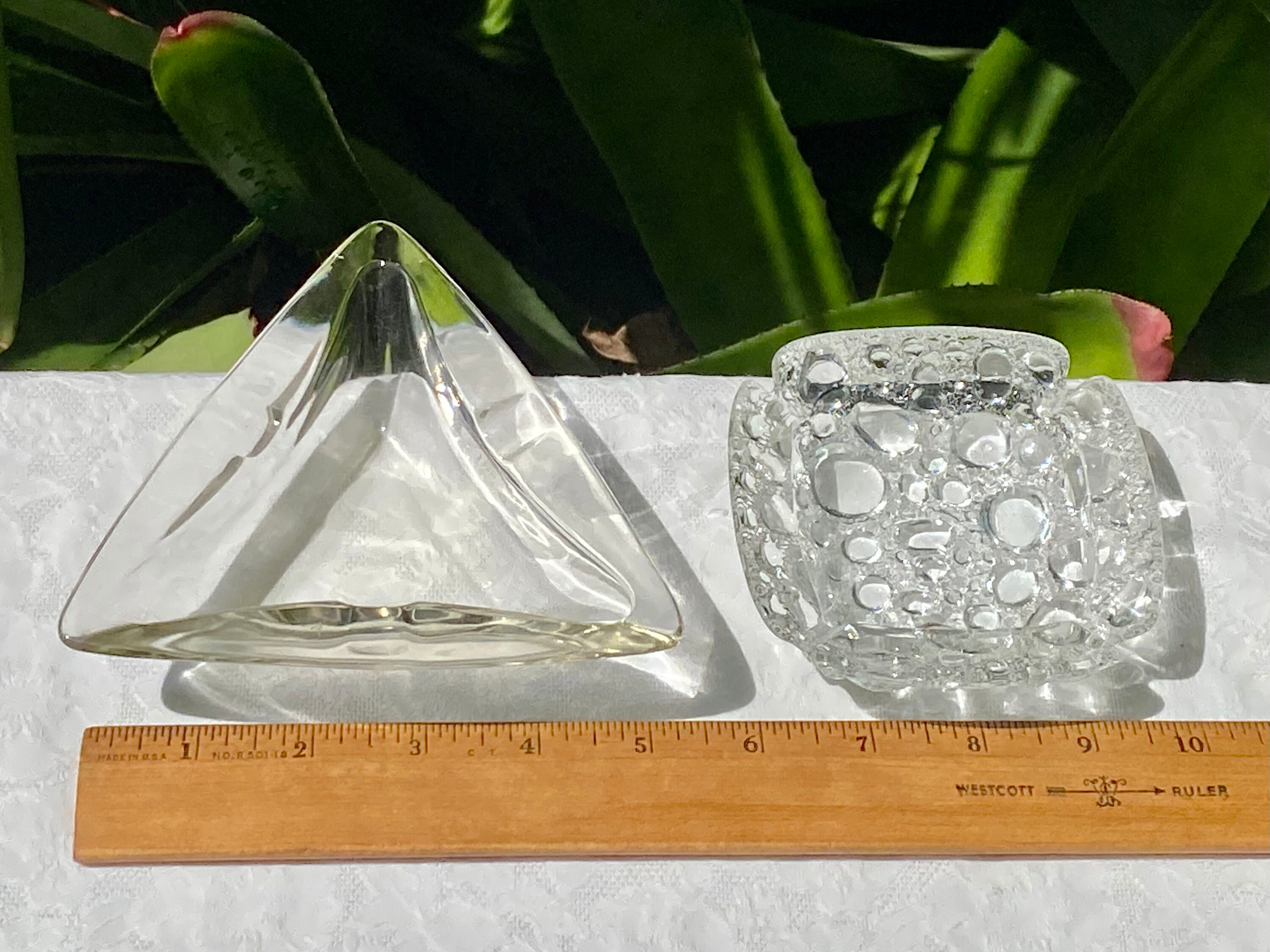 Vintage Pair of Small Glass Ashtrays Circa 1970s - Etsy
