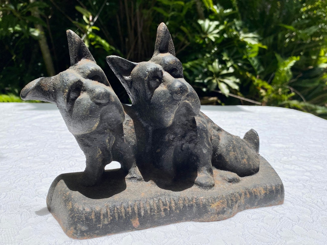 Vintage Cast Iron Scottish Terriers Door Stop - Etsy