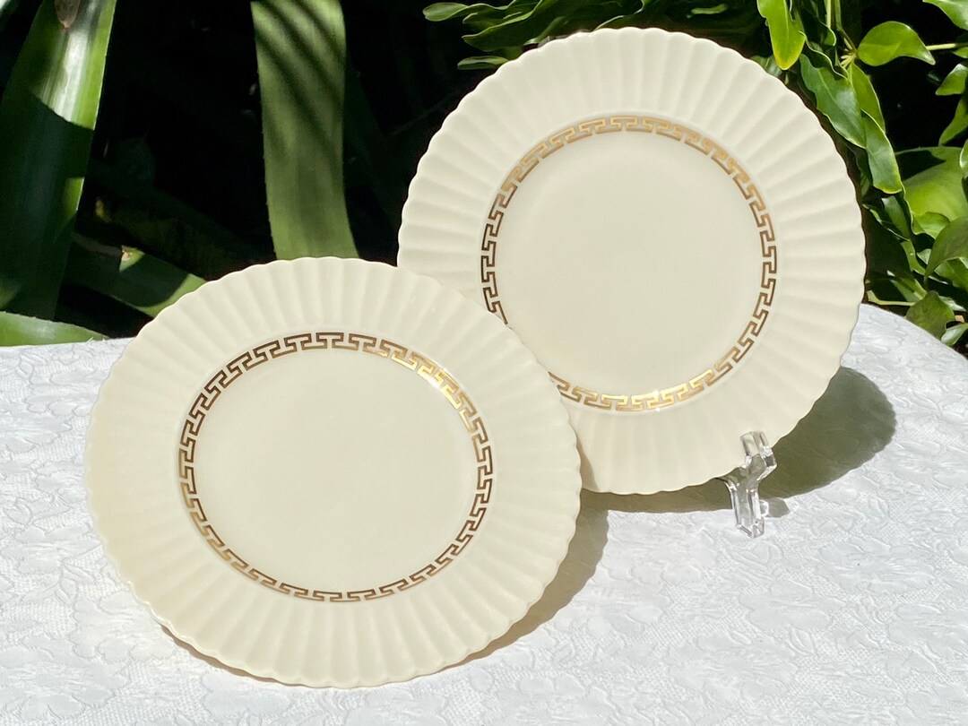 Vintage Lenox Cretan Greek Key Pair of Bread Plates - Etsy