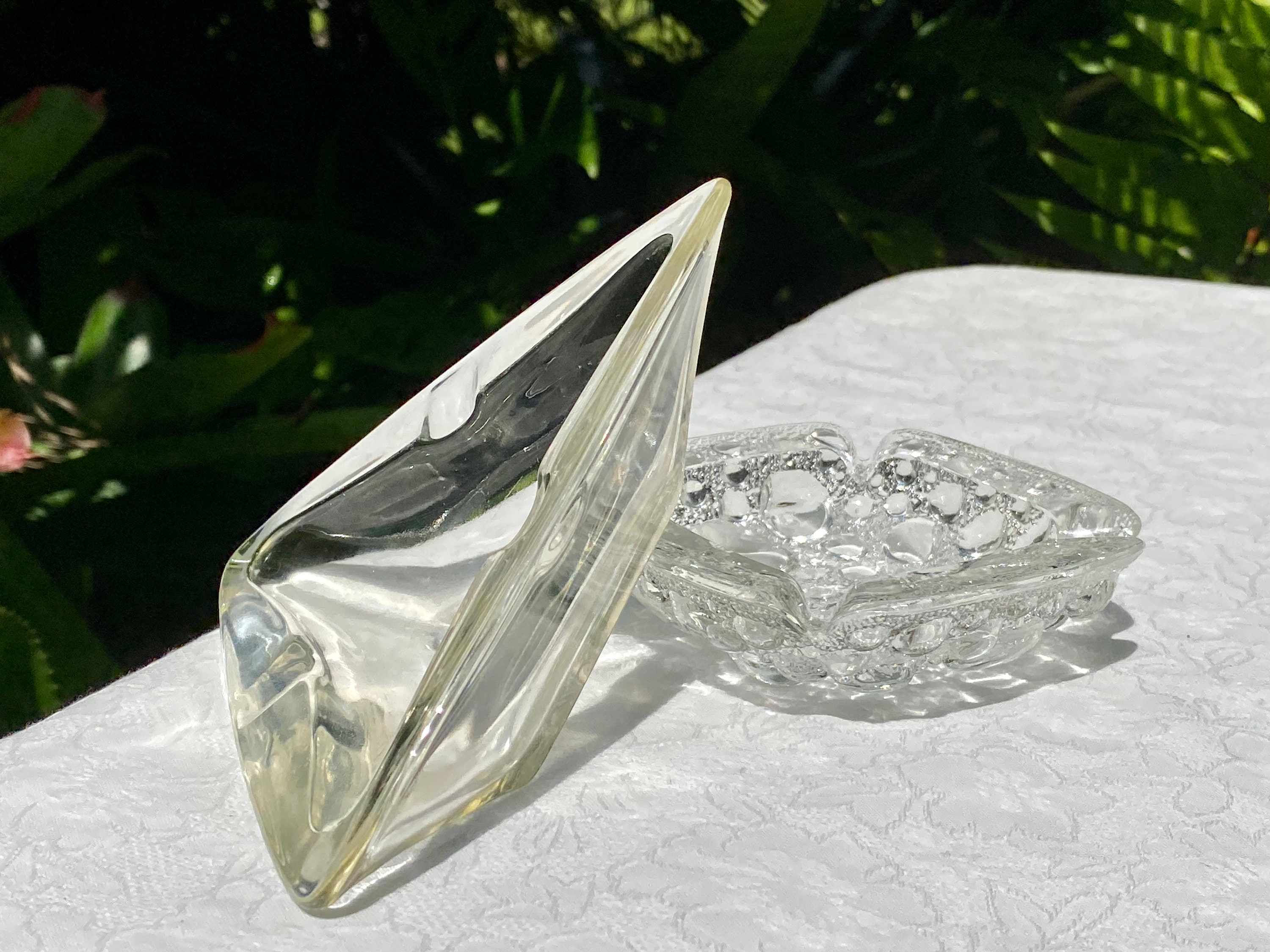 Vintage Pair of Small Glass Ashtrays Circa 1970s - Etsy