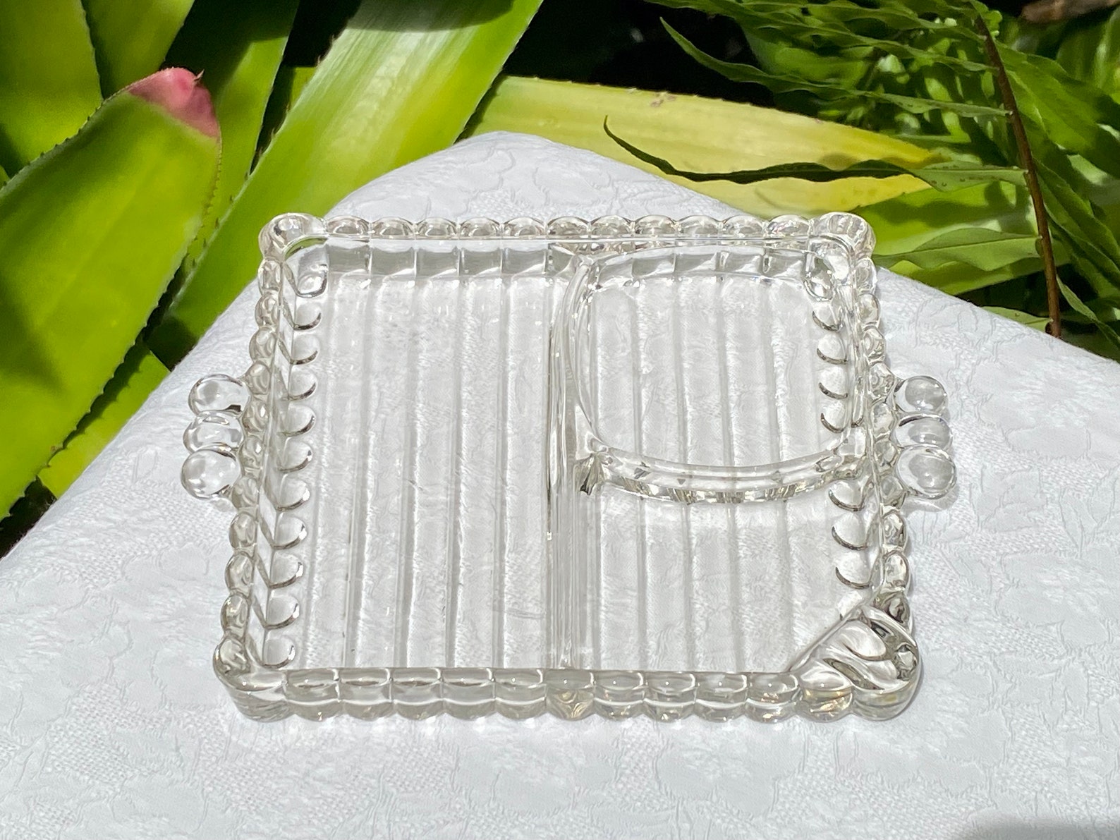 Vintage Hazel Atlas Glass Ball and Rib Sip Snack Smoke Set SMALL - Etsy