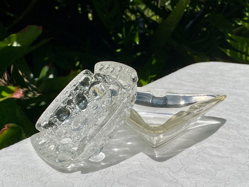 Vintage Pair of Small Glass Ashtrays Circa 1970s - Etsy