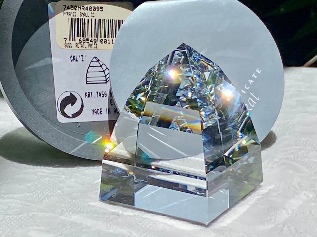 Vintage Swarovski Crystal Clear Small Crystal Pyramid Paperweight - Etsy
