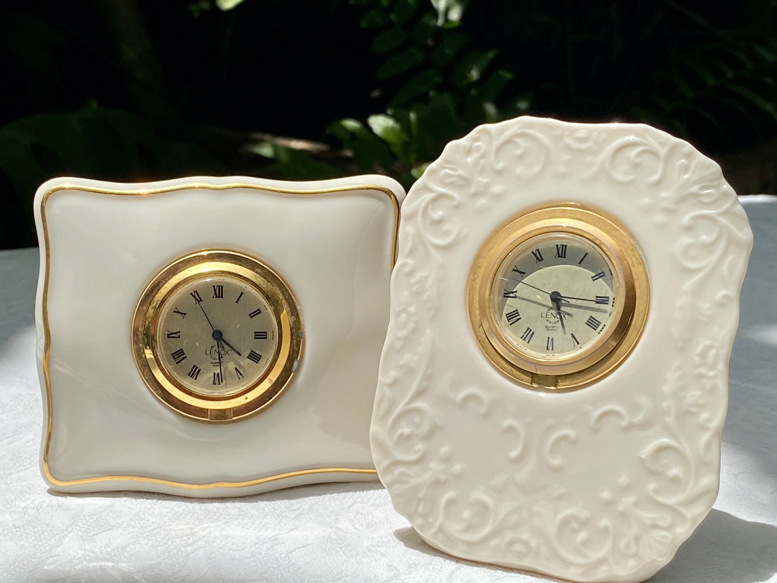 Lenox Pair of Small Desk Clocks / Miniature Clocks - Etsy