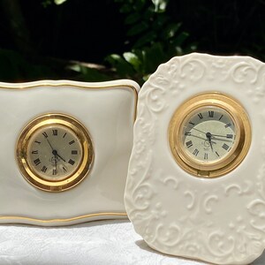 Lenox Pair of Small Desk Clocks / Miniature Clocks - Etsy