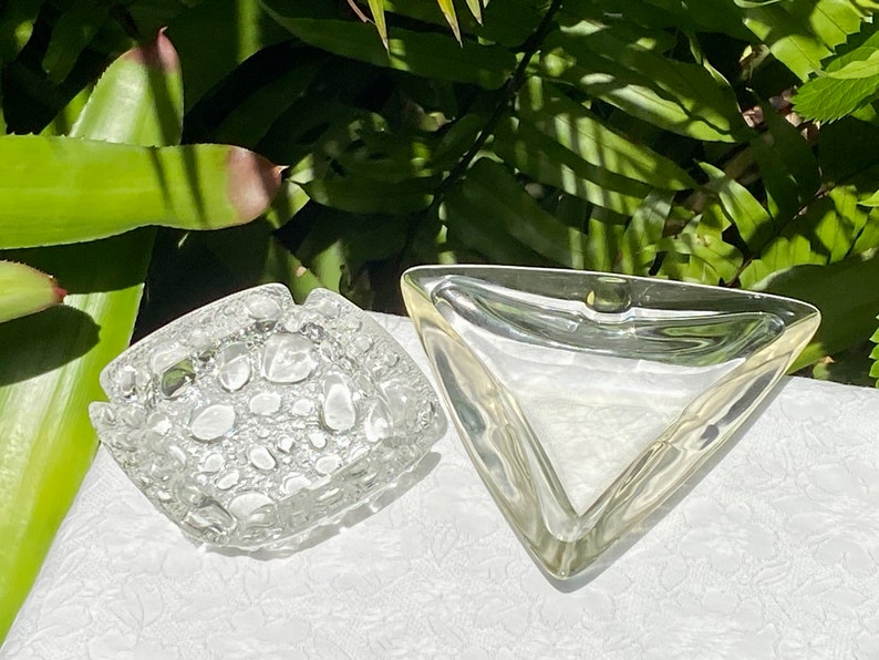 Vintage Pair of Small Glass Ashtrays Circa 1970s - Etsy