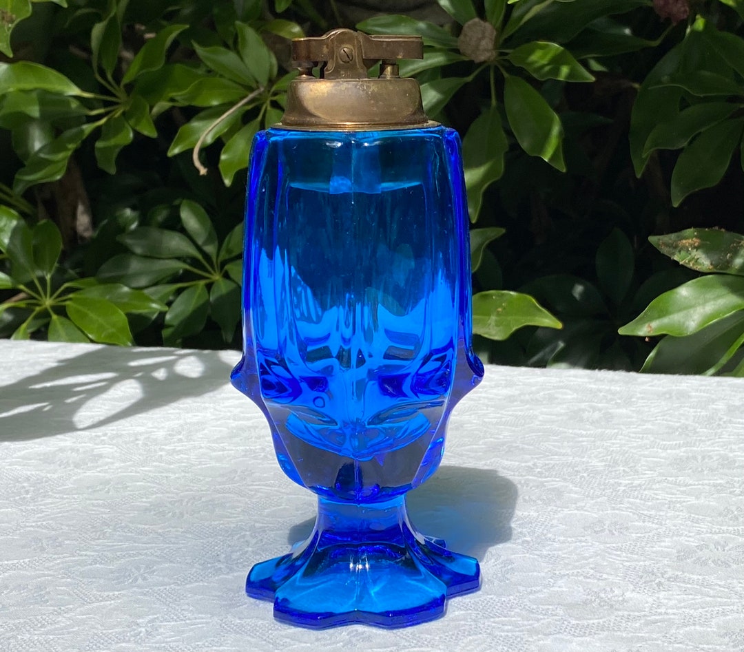 Fenton Valencia Blue Glass Tabletop Lighter Vintage Fenton - Etsy Fenton Valencia Blue Glass Tabletop Lighter Vintage Fenton - Etsy