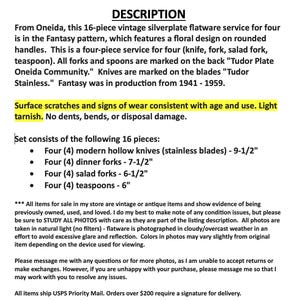 Vintage Fantasy 1941 Silverplate Flatware 16 Piece Service for Four ...