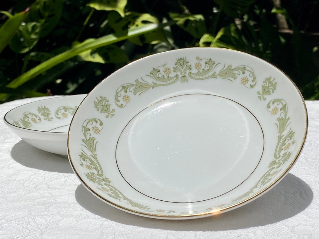 Vintage Style House Fine China Contessa Green Pair of Berry Bowls - Etsy