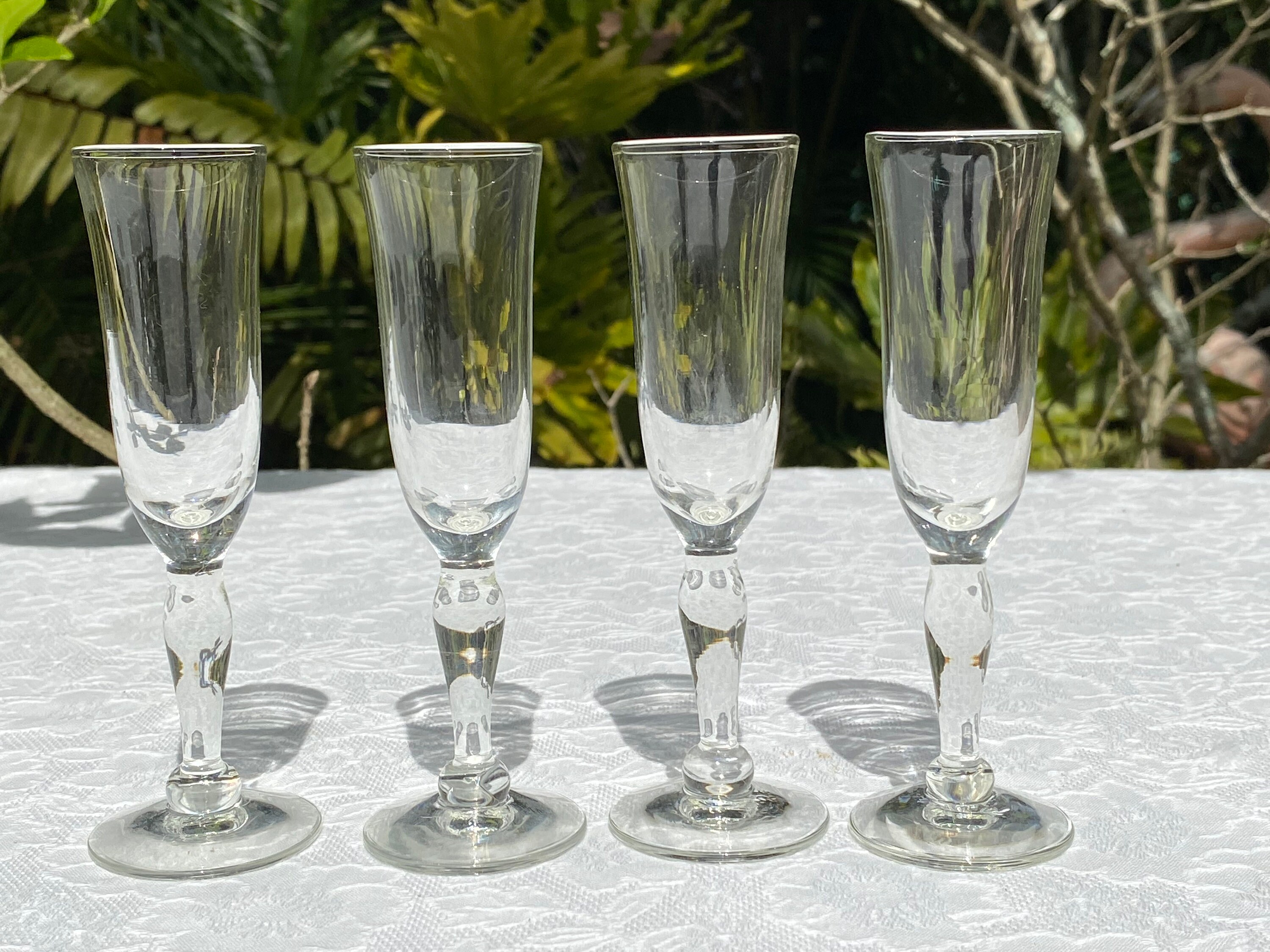 Blown Glass Fluted Cordial Liqueur Shot Glasses Set Of Etsy