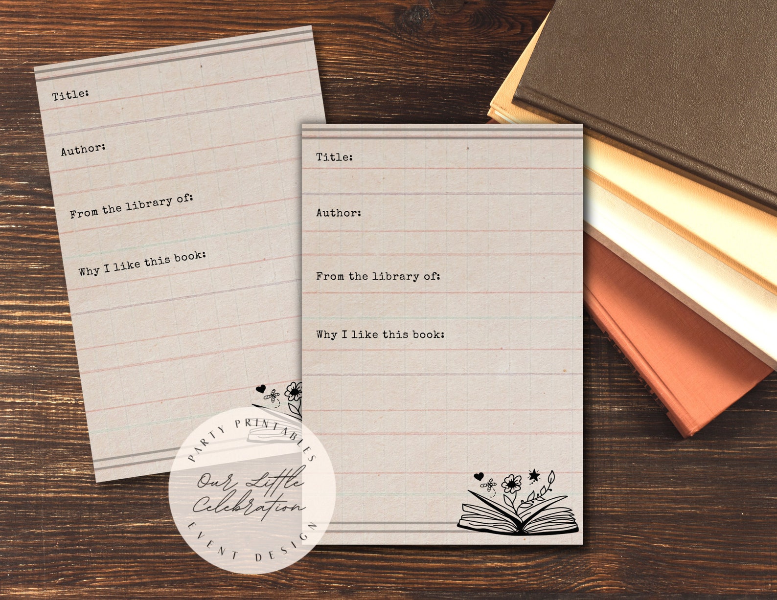 Book Exchange Party Invitation | Book Plate Card Insert - Etsy