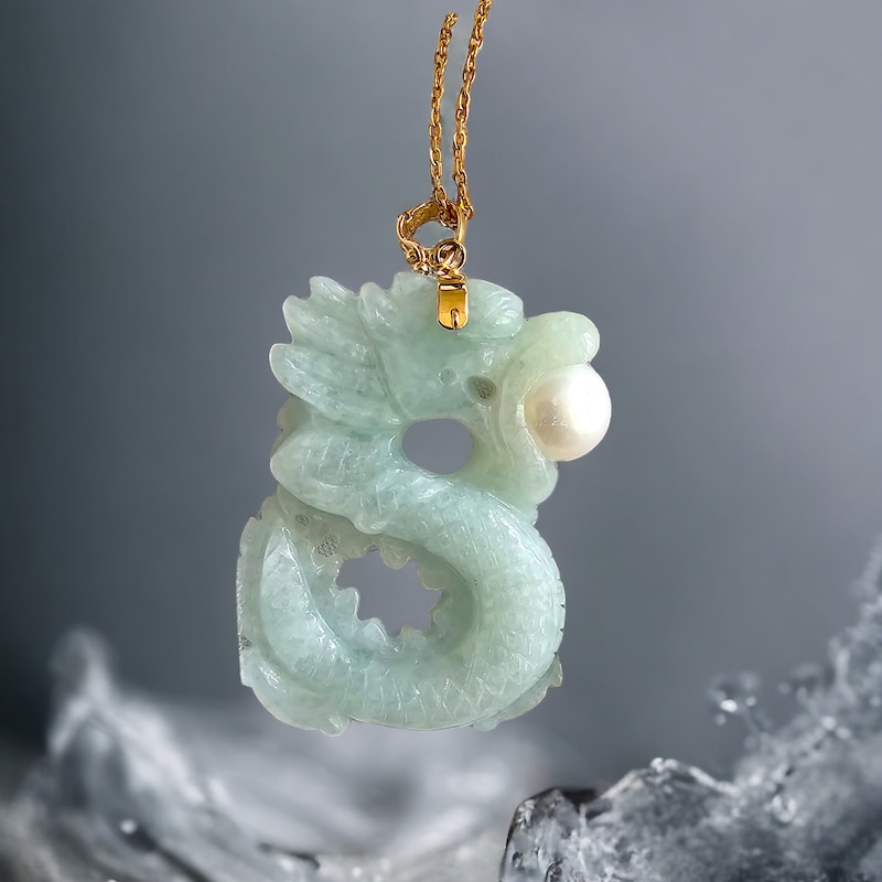 Jade Dragon Necklace - Etsy