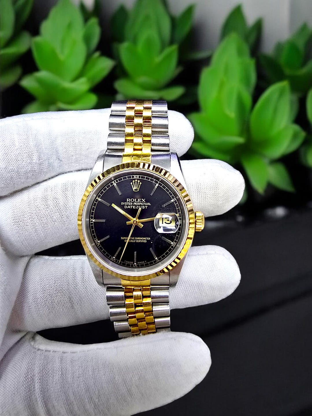 Rolex Oyster Perpetual Datejust Black Dial Movement 16233 62523H-18 ...