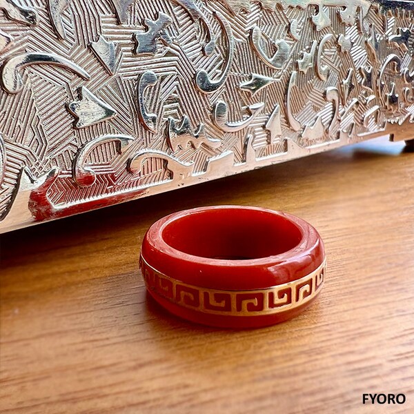 Red Jade Ring - Etsy