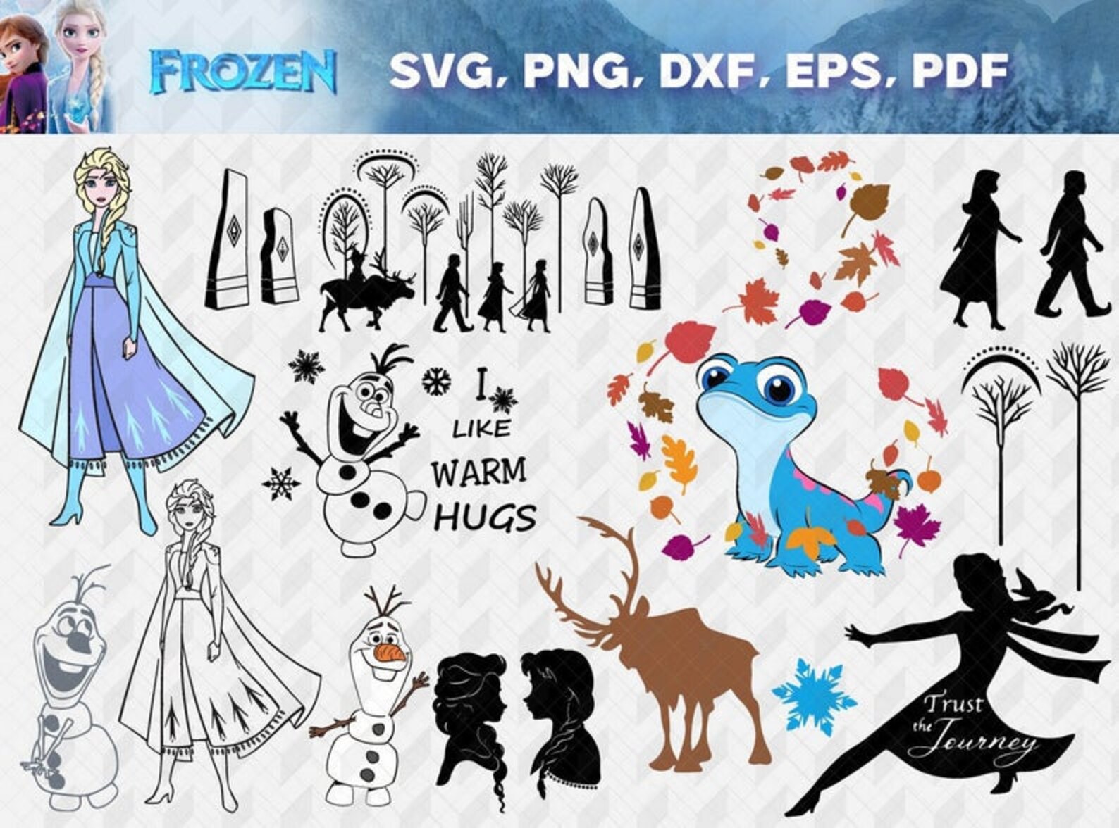 Frozen 2 Svg Bundle Disney Frozen Svg Elsa Svg Olaf Face Etsy Singapore