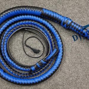 4 to 12 Feet Long 12 Plaits Blue and Black Real Whip Top Grain - Etsy UK