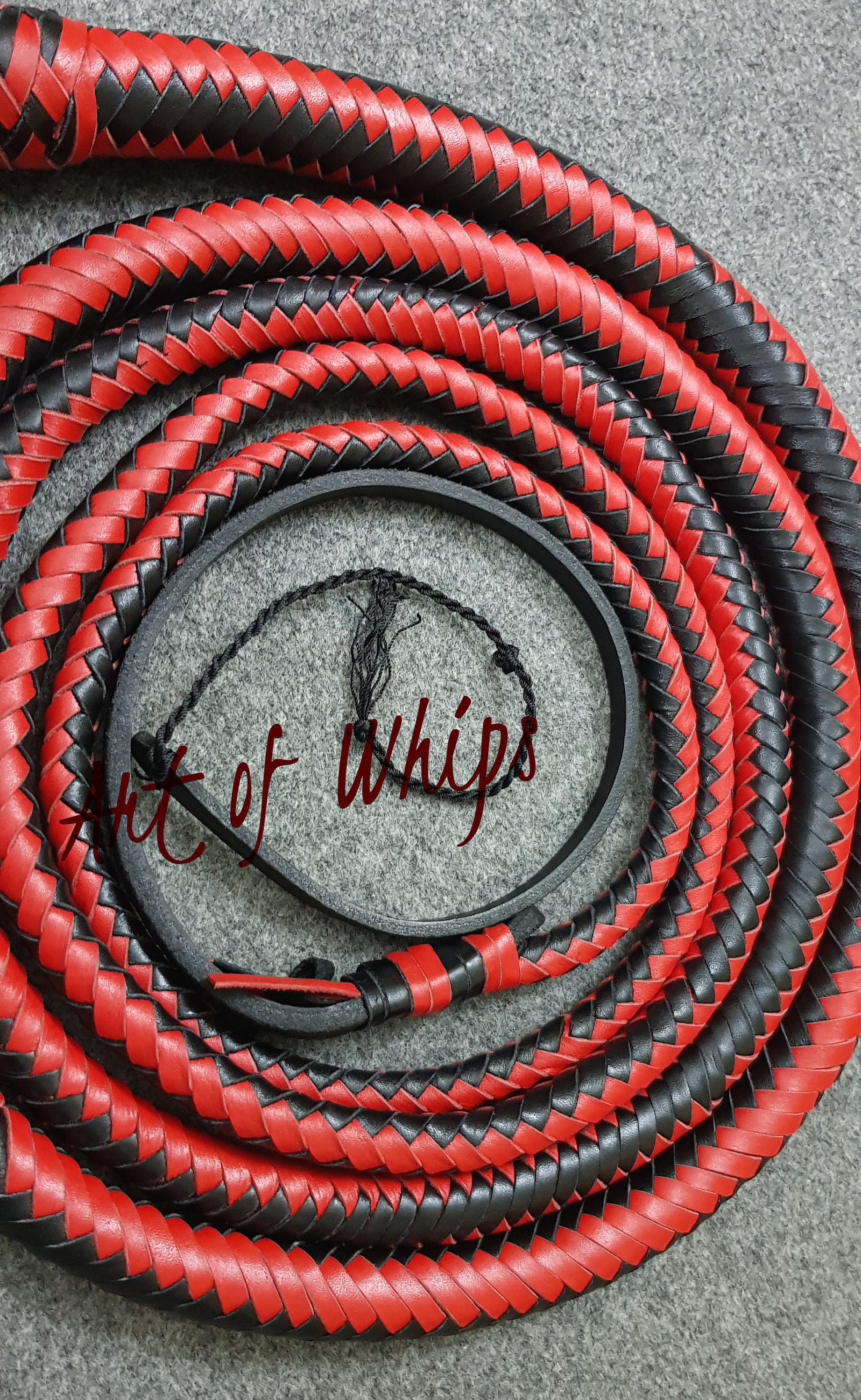 4 to 12 Feet Long 12 Plaits Red and Black Real Whip Top Grain - Etsy