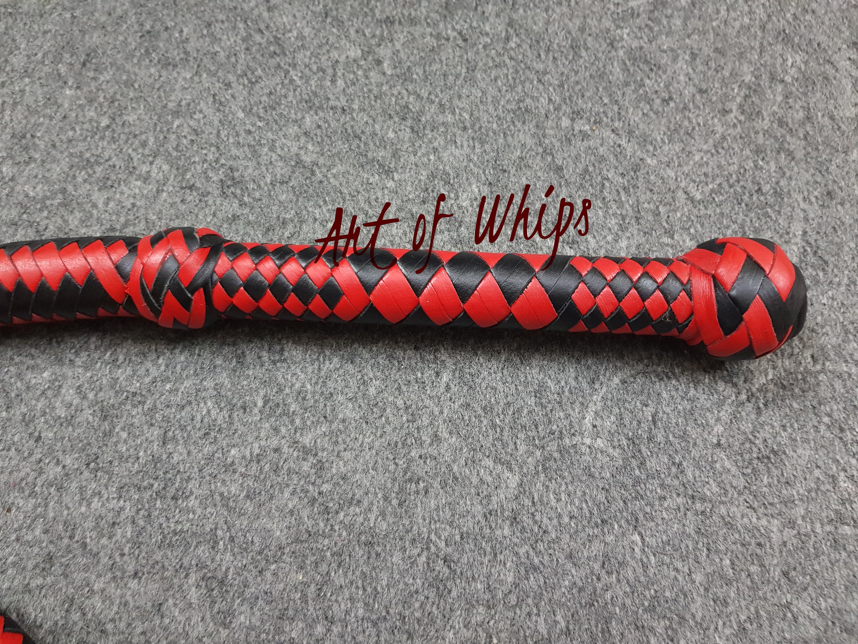 4 to 12 Feet Long 12 Plaits Red and Black Real Whip Top Grain - Etsy