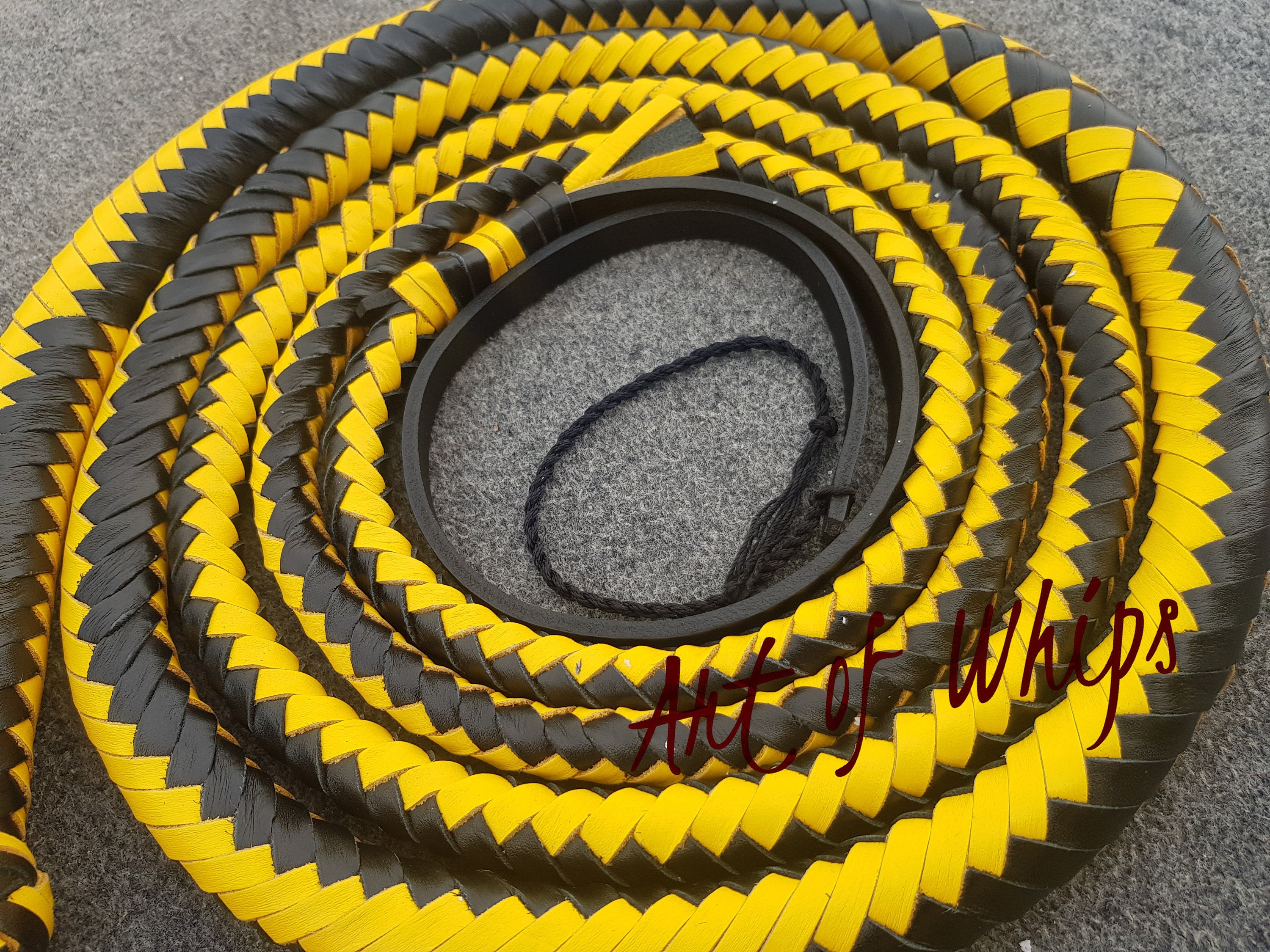 4 to 12 Feet Long 12 Plaits Yellow and Black Real Whip Top - Etsy UK
