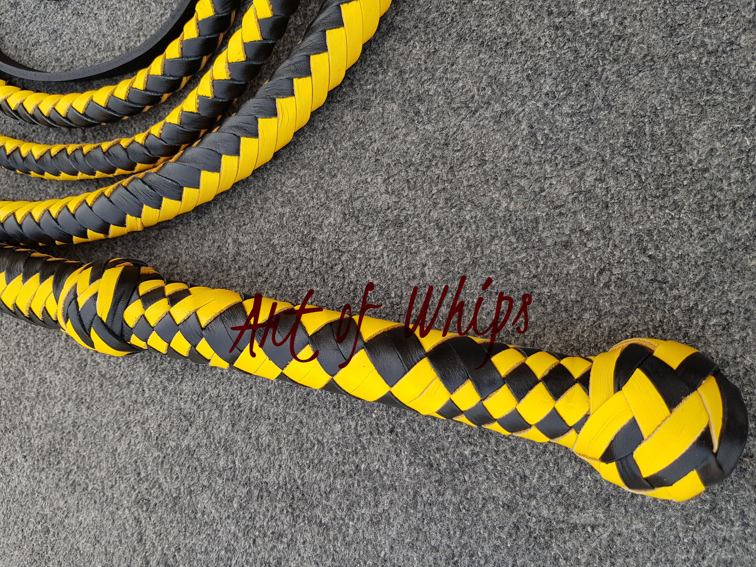 4 to 12 Feet Long 12 Plaits Yellow and Black Real Whip Top - Etsy UK
