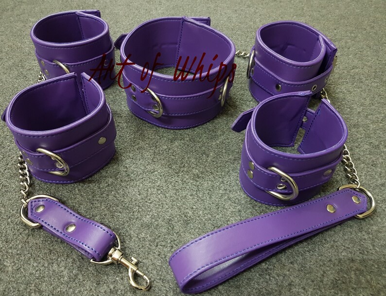 6 Pieces Top Grain Leather Restraints Set Soft Wrist & Ankle | Etsy