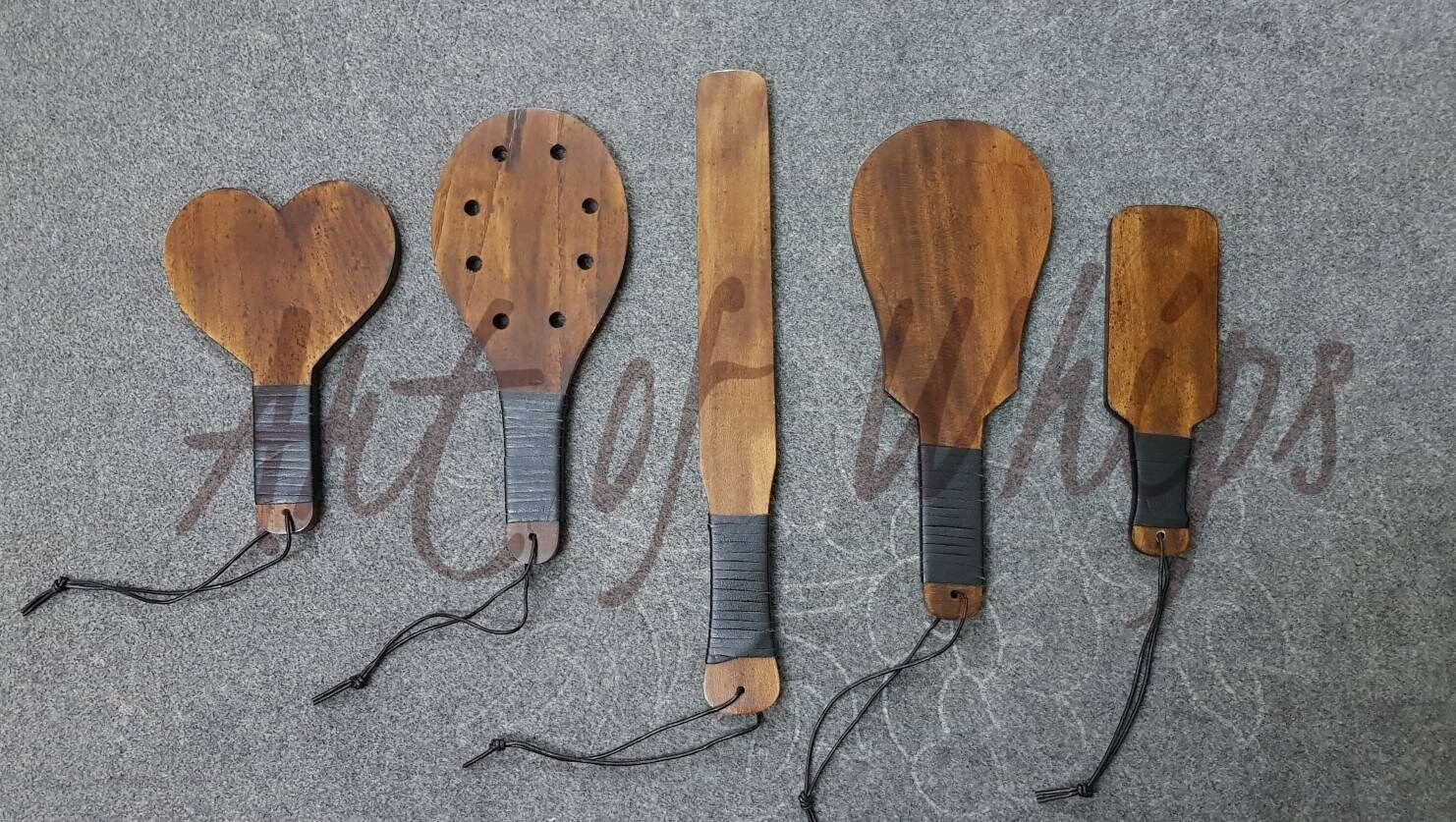 Hardwood Spanking paddle 5 Pcs set Wood Slapper Adult Play | Etsy