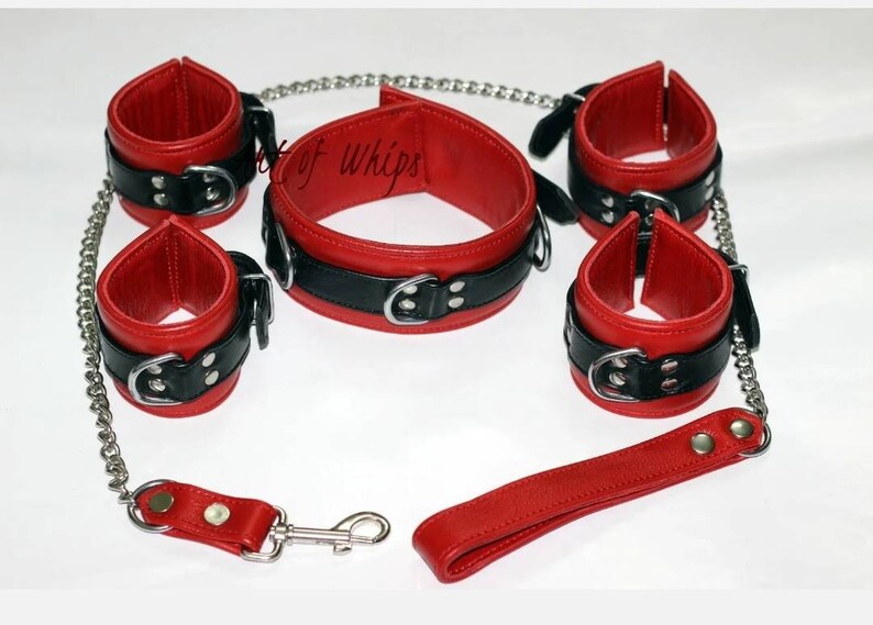 6 Pieces Top Grain Leather Restraints Set Soft Wrist & Ankle - Etsy