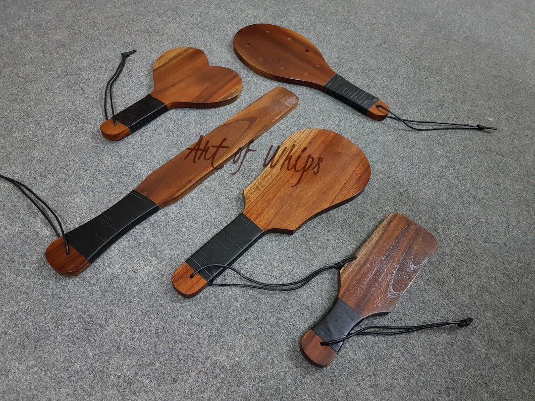 Hardwood Spanking Paddle 5 Pcs Set Wood Slapper Adult Play Wood Flogger ...