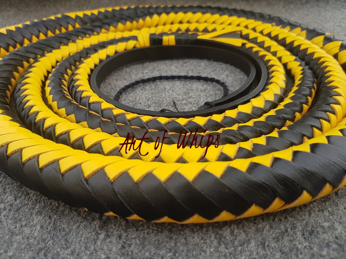 4 to 12 Feet Long 12 Plaits Yellow and Black Real Whip Top - Etsy UK