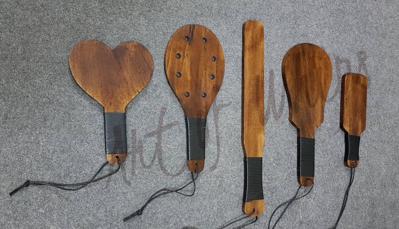 Hardwood Spanking paddle 5 Pcs set Wood Slapper Adult Play | Etsy