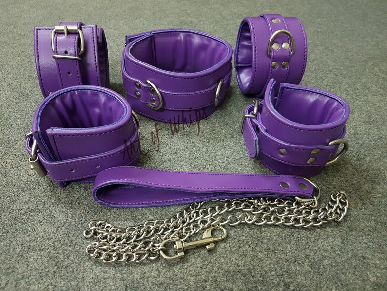 6 Pieces Top Grain Leather Restraints Set Soft Wrist & Ankle - Etsy