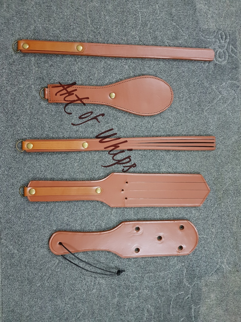 Premium Leather Handmade Slave Spanking Paddle 5 Pcs Set Best - Etsy UK