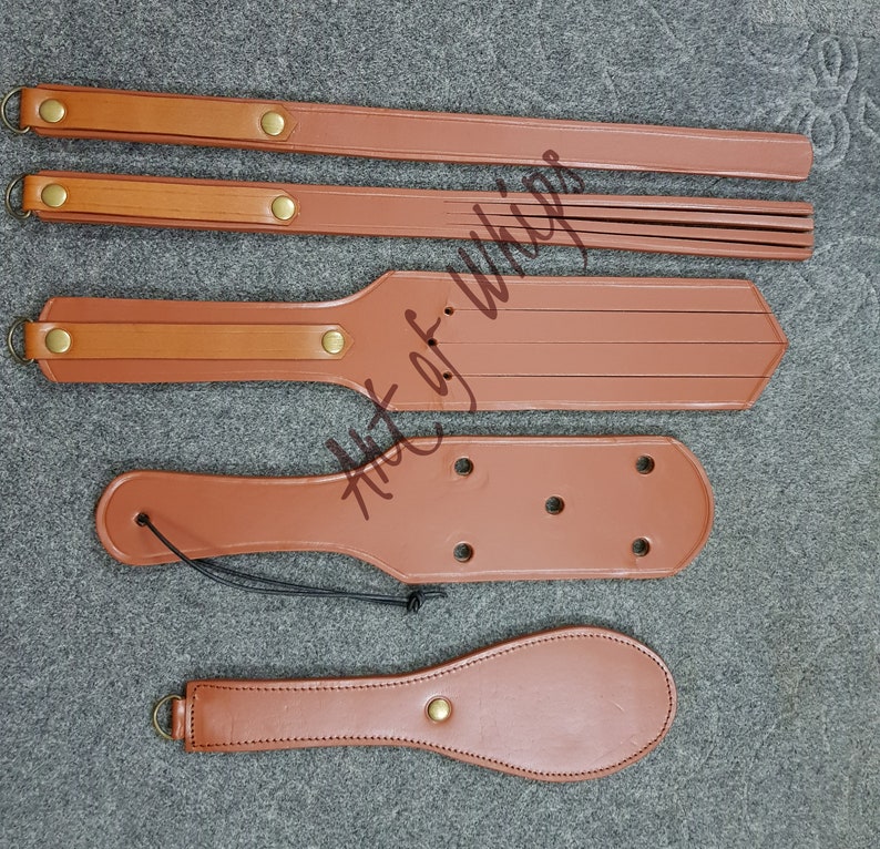 Premium Leather Handmade Slave Spanking Paddle 5 Pcs Set Best - Etsy UK
