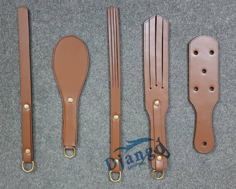 Leather handmade Slave Spanking Paddle 5 Pcs set best Flogger | Etsy