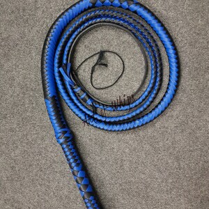 4 to 12 Feet Long 12 Plaits Blue and Black Real Whip Top Grain - Etsy UK