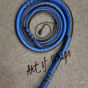 4 to 12 Feet Long 12 Plaits Blue and Black Real Whip Top Grain - Etsy UK