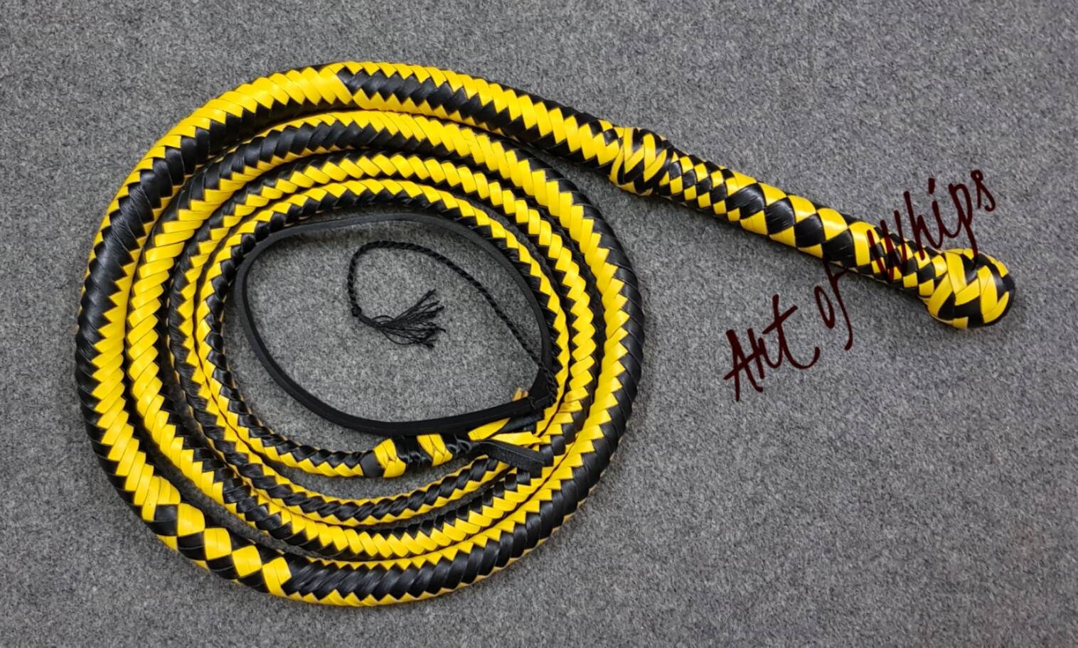 4 to 12 Feet Long Yellow and black Real whip Top Grain Leather | Etsy