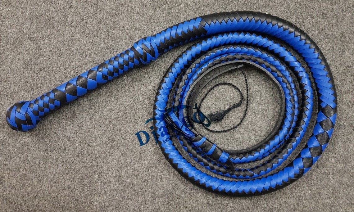 4 to 12 Feet Long 12 Plaits Blue and Black Real Whip Top Grain - Etsy UK