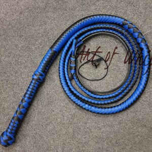 4 to 12 Feet Long 12 Plaits Blue and Black Real Whip Top Grain - Etsy UK