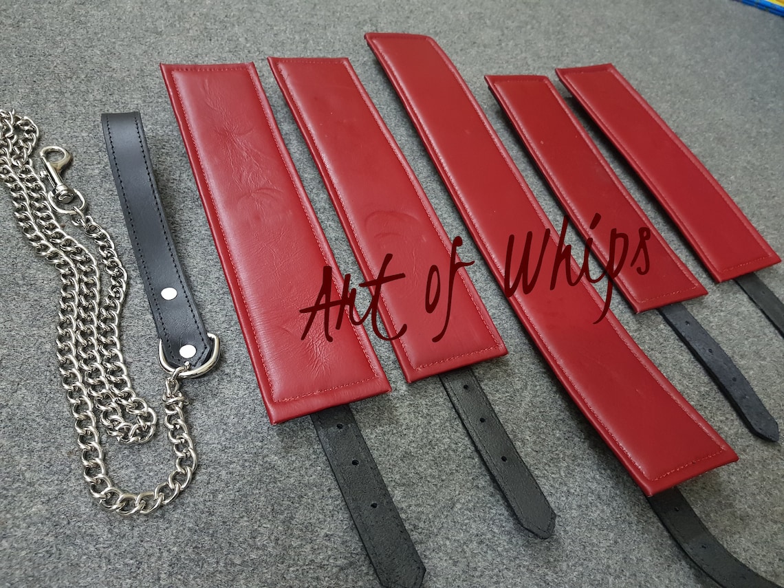 6 Pieces Top Grain Leather Restraints Set soft Wrist & Ankle | Etsy