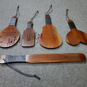 Hardwood Spanking Paddle 5 Pcs Set Wood Slapper Adult Play Wood Flogger ...
