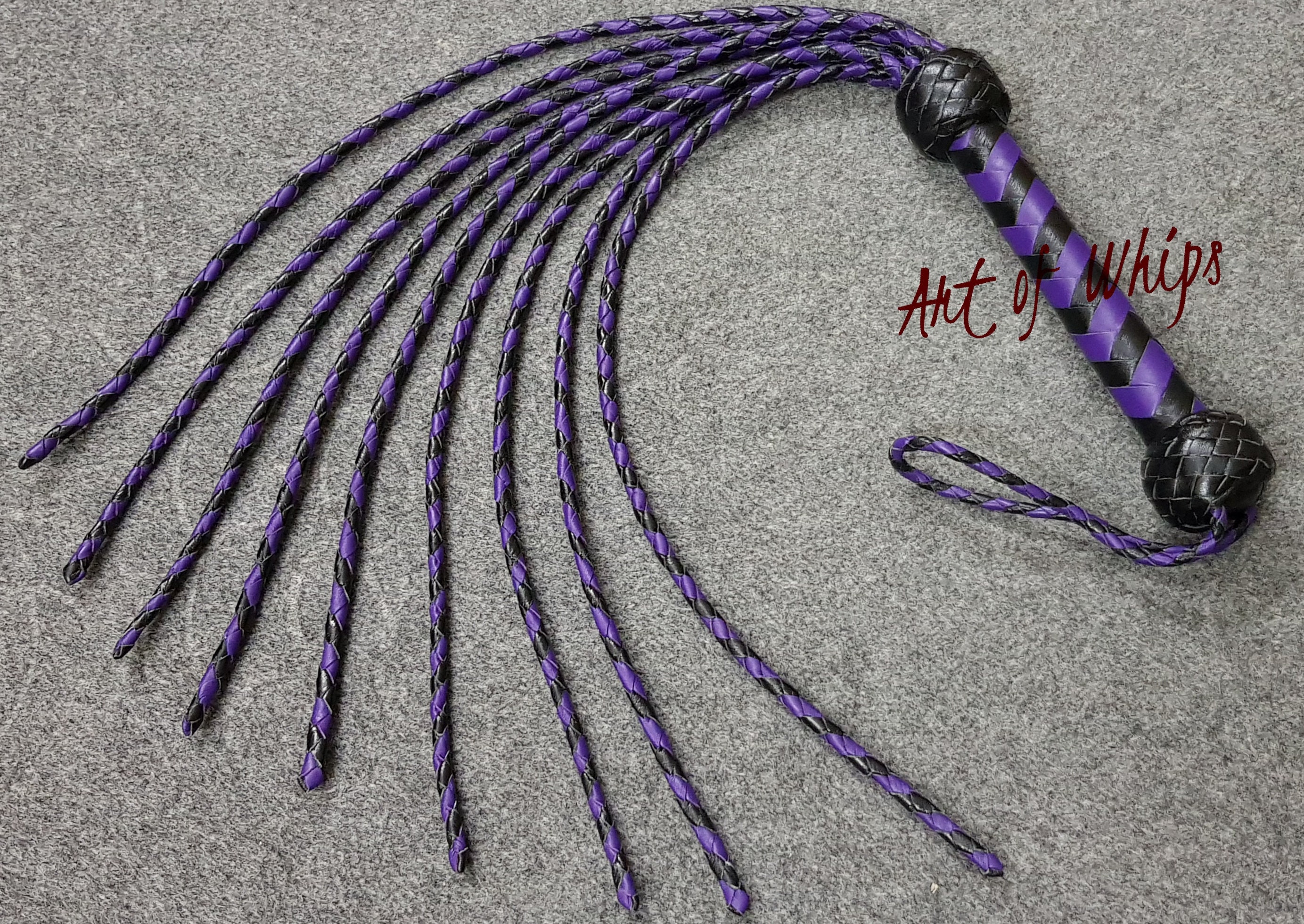 Handmade Full Braided Cat-o-nine Tails Premium Quality Genuine Leather ...