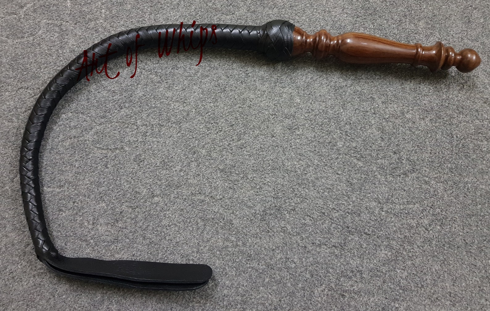 Geuine Leather Flogger Bullwhip Wood Handle Two Sting Tails Whip Horse ...