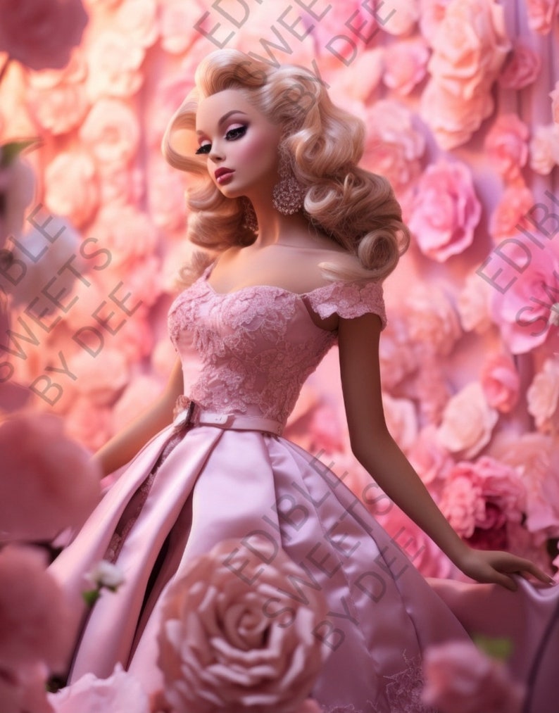 Barbie Edible Cake, Cupcakes Topper Ai - Etsy