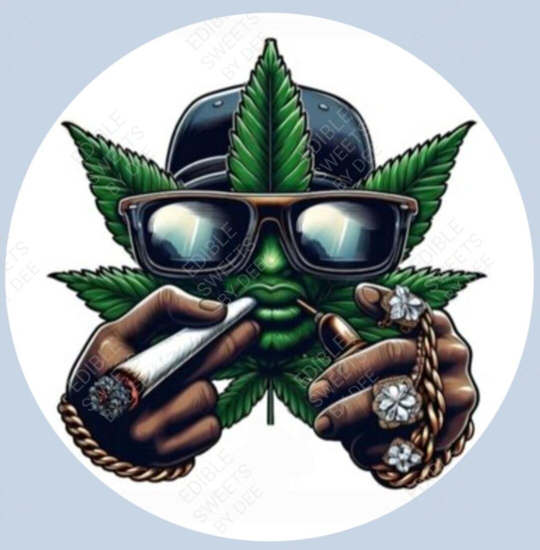 Weed Smoker Birthday Edible Cupcake, Cake, Cookie Toppers on PREMIUM ...