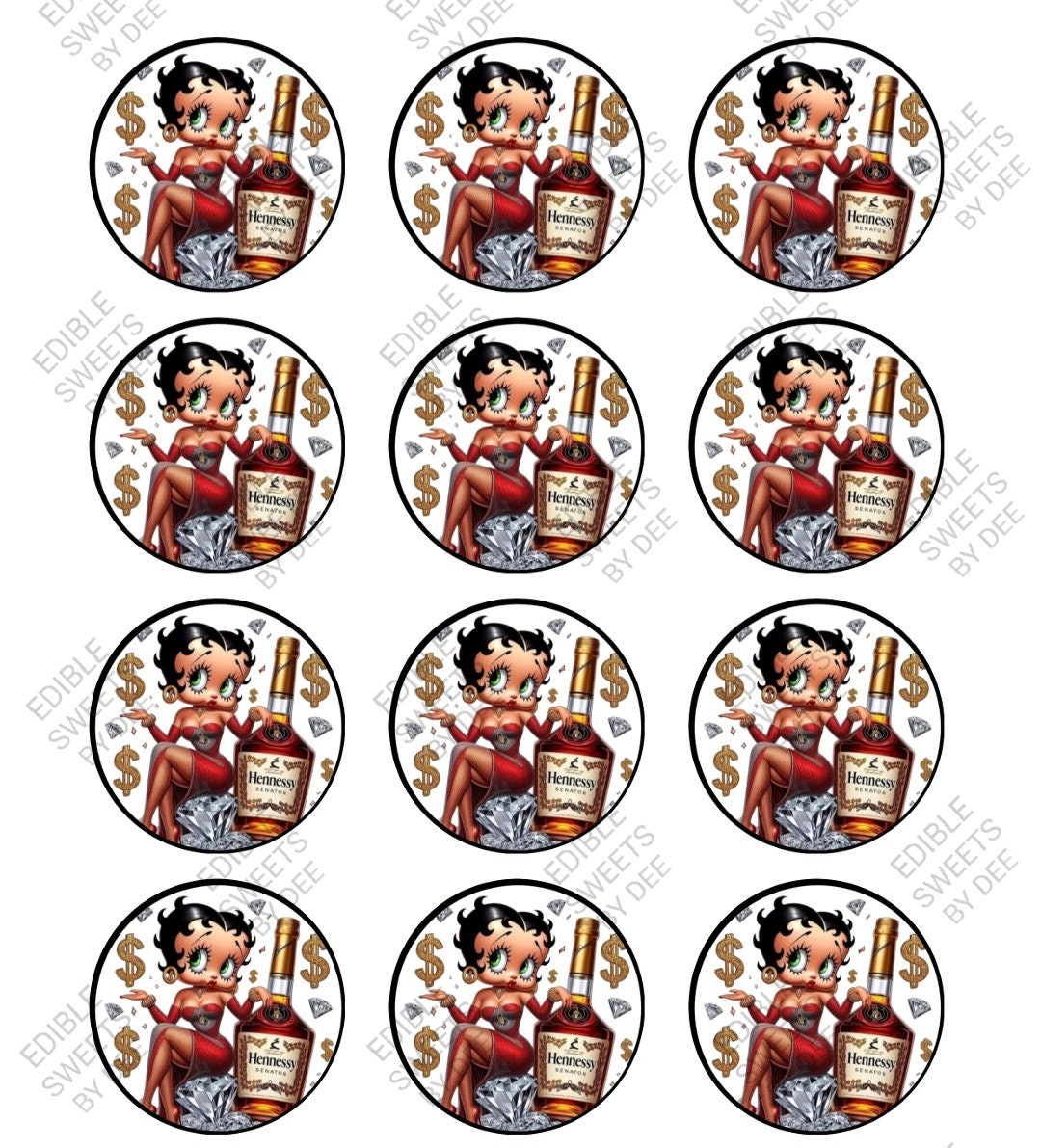 Betty Boop Inspired Birthday Edible Cupcake, Cake Toppers - Etsy