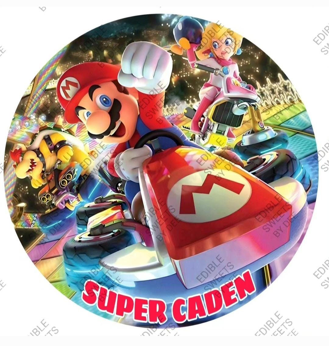 Super Mario Cart Birthday Edible Image Cupcake, Cake, Cookie Toppers - Etsy
